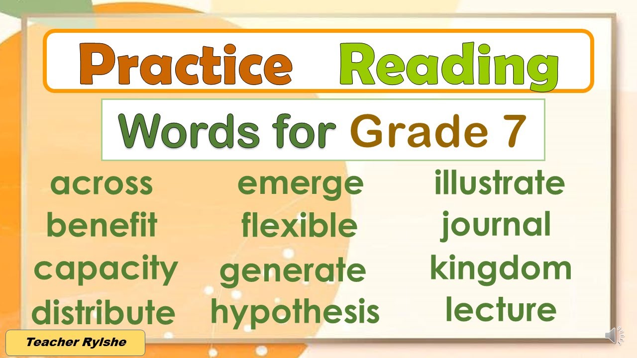 LEARN TO READ WORDS FOR GRADE 7 | NEW SIGHT WORDS FOR GRADE 6 AND 7 ...
