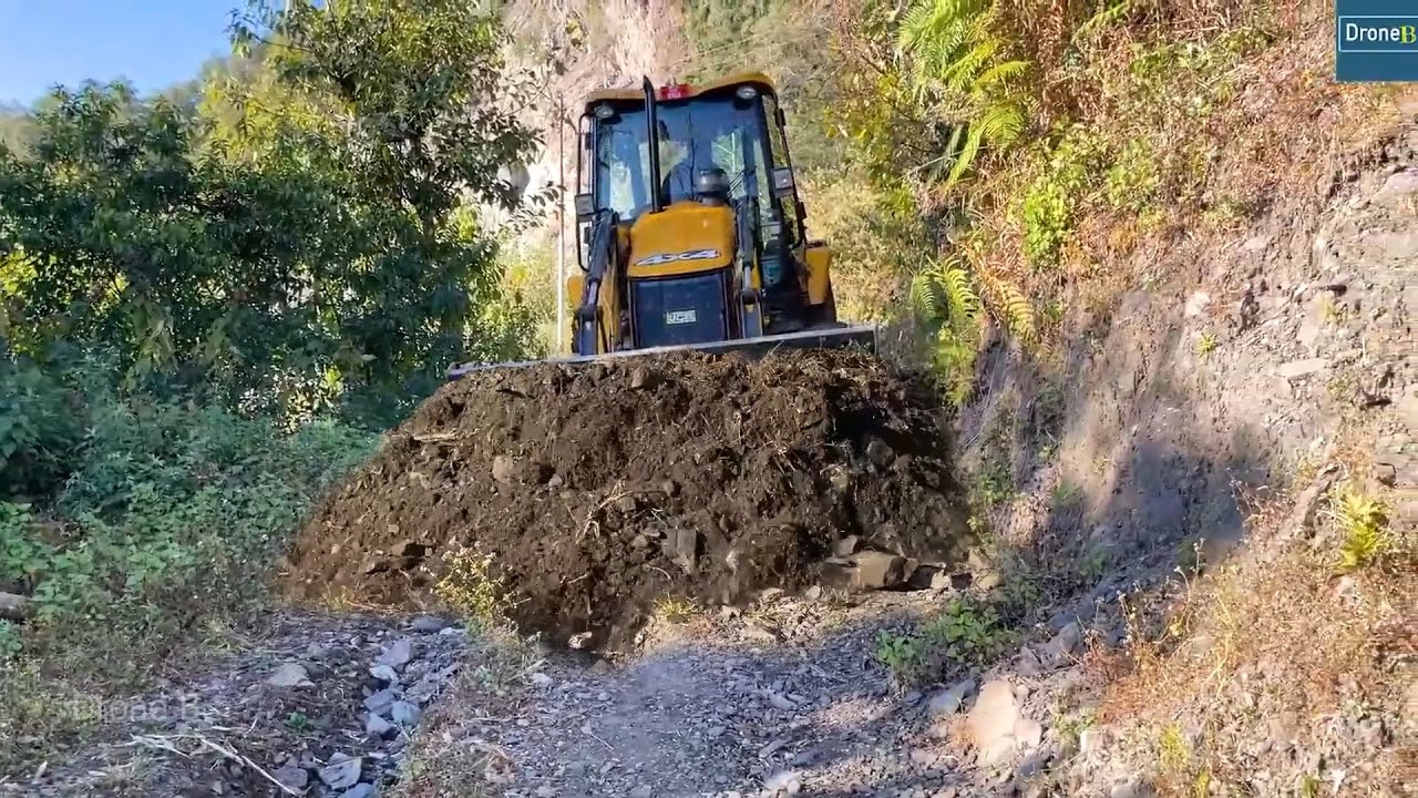 Turning Goat Path to Drivable Road and Driving JCB on it after Work ...