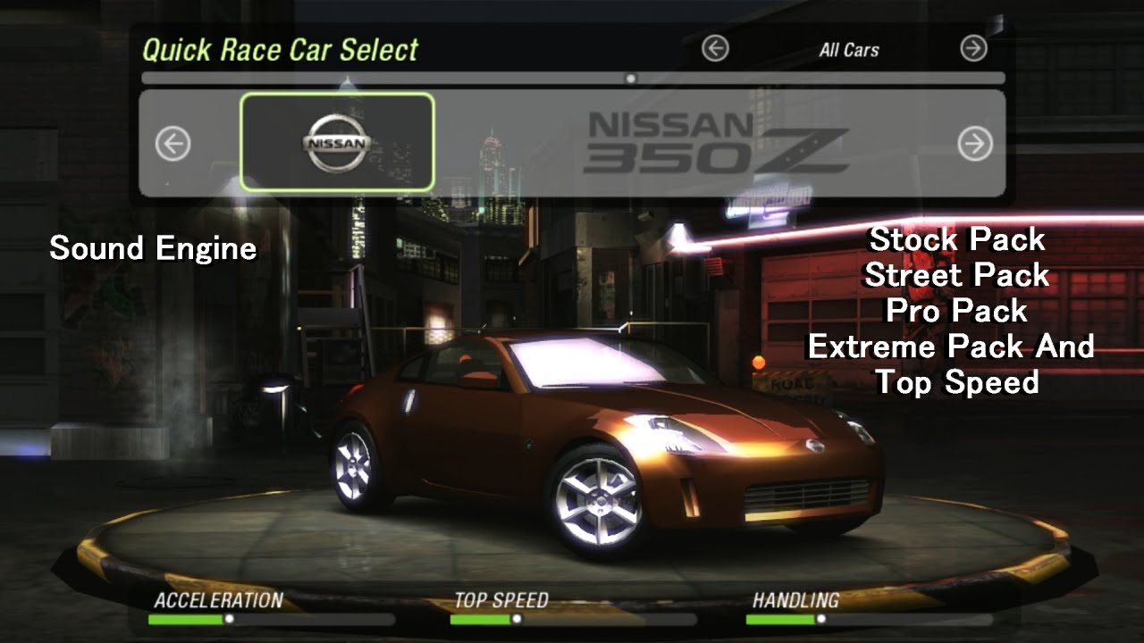 Nissan 350Z Sound Engine NFS Underground 2 Full + Top Speed!! - YouTube