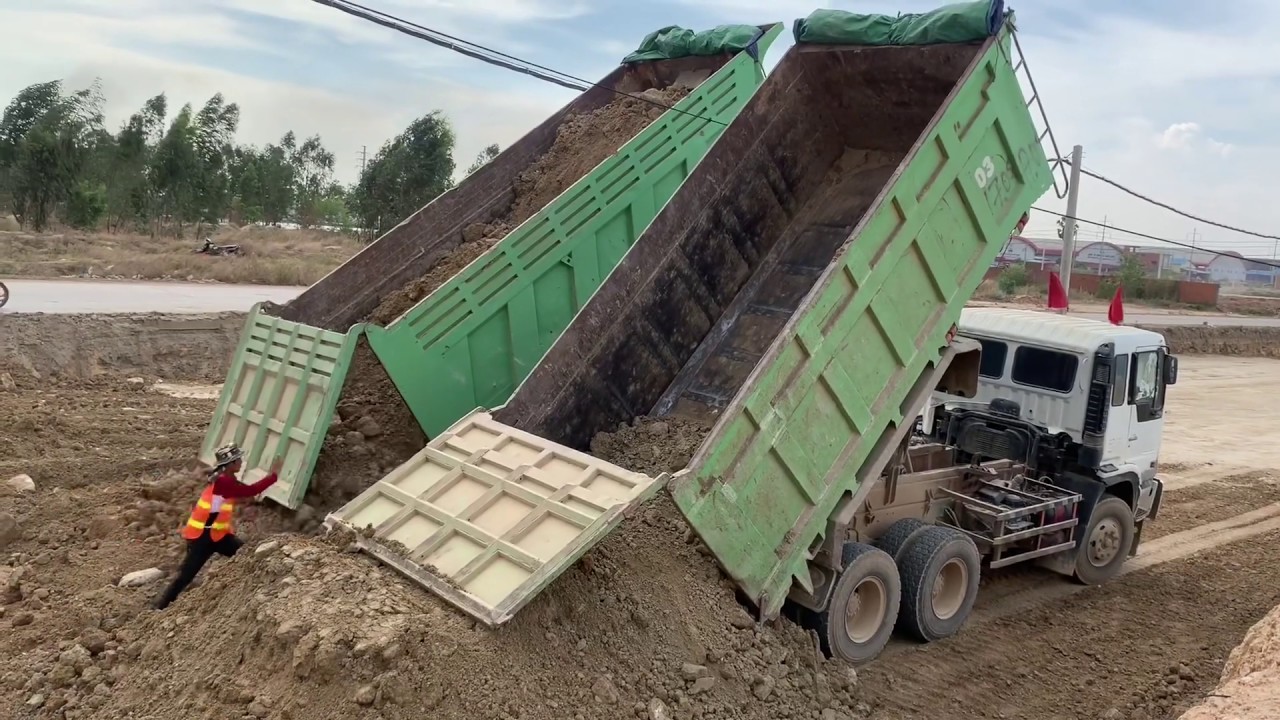 Heavy Equipment Truck Working - Road Construction - YouTube