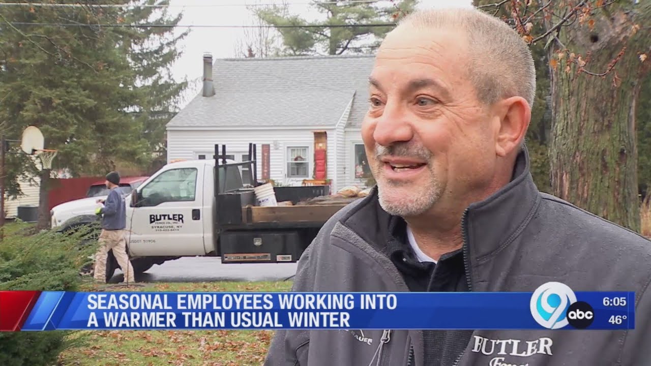 Seasonal employees working into a warmer than usual winter - YouTube