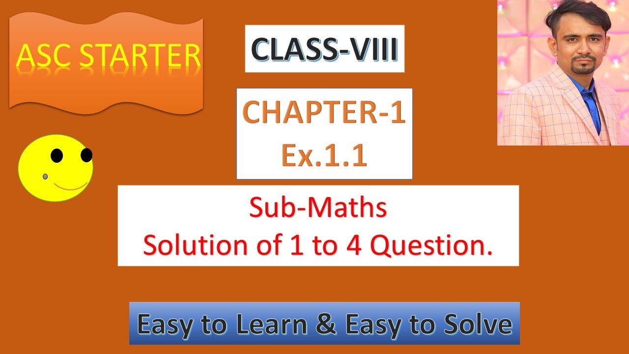 Class-8 | Subject-Maths | Chapter-1 | Ex. 1.1 | Solution 1 to 4 ...