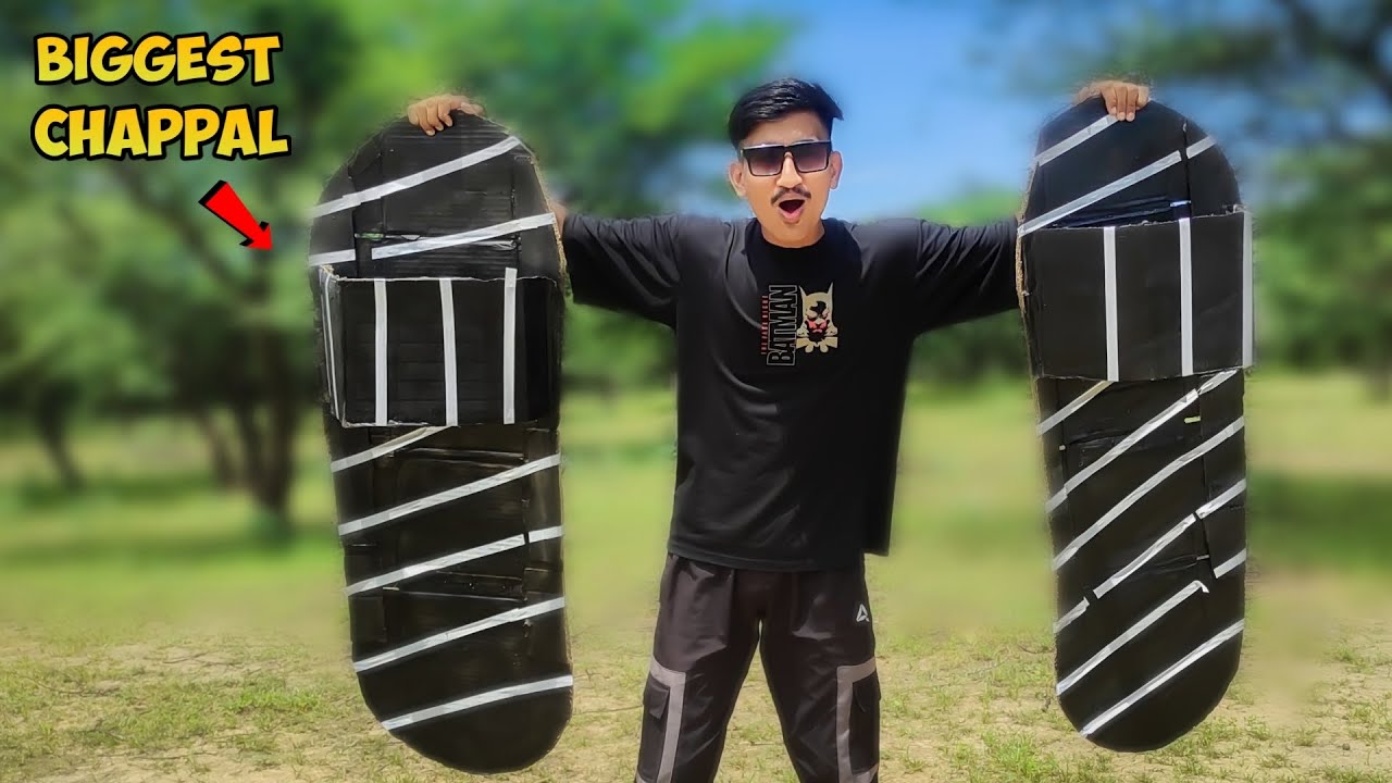We make the biggest chappal ever | हमनें बना डाली पूरे 100 No.की चप्पल ...