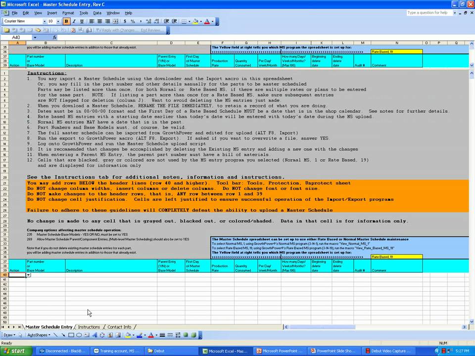 Master Schedule Spreadsheet - Overview - YouTube