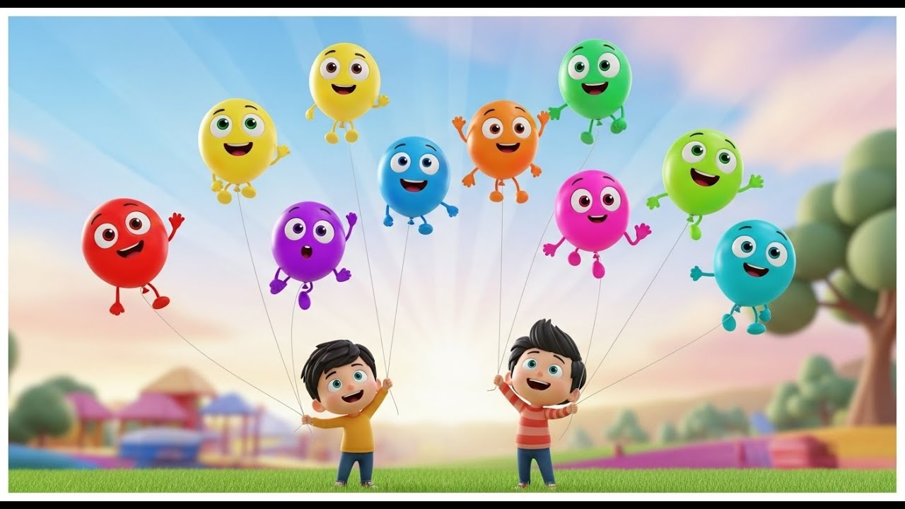 Eight Little Toy Balloons Bounce Bounce Bounce | Nursery Rhymes for ...