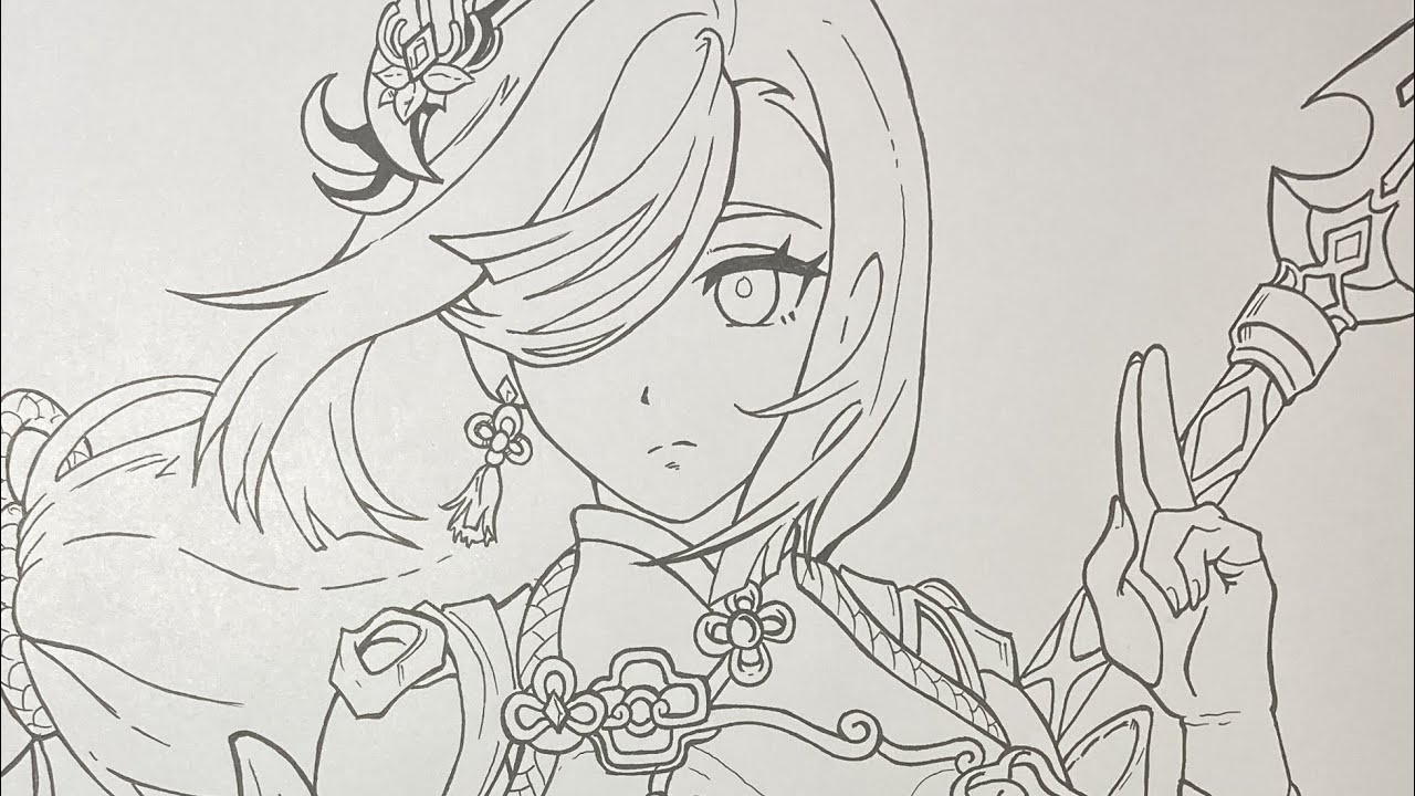 Sketching and Inking GENSHIN IMPACT - Shenhe - Speed Drawing - YouTube
