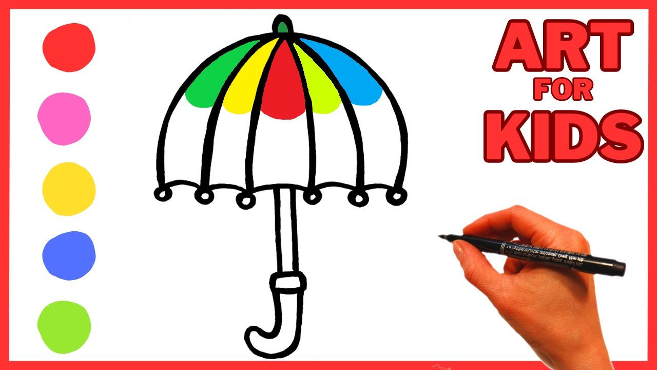 How to Draw an UMBRELLA | Easy Step by Step UMBRELLA Drawing and ...