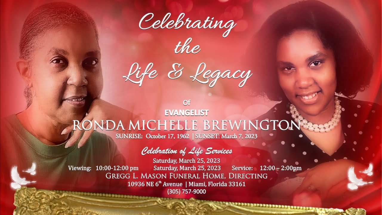 Celebrating The Life & Legacy of Evangelist Ronda Michelle Brewington ...