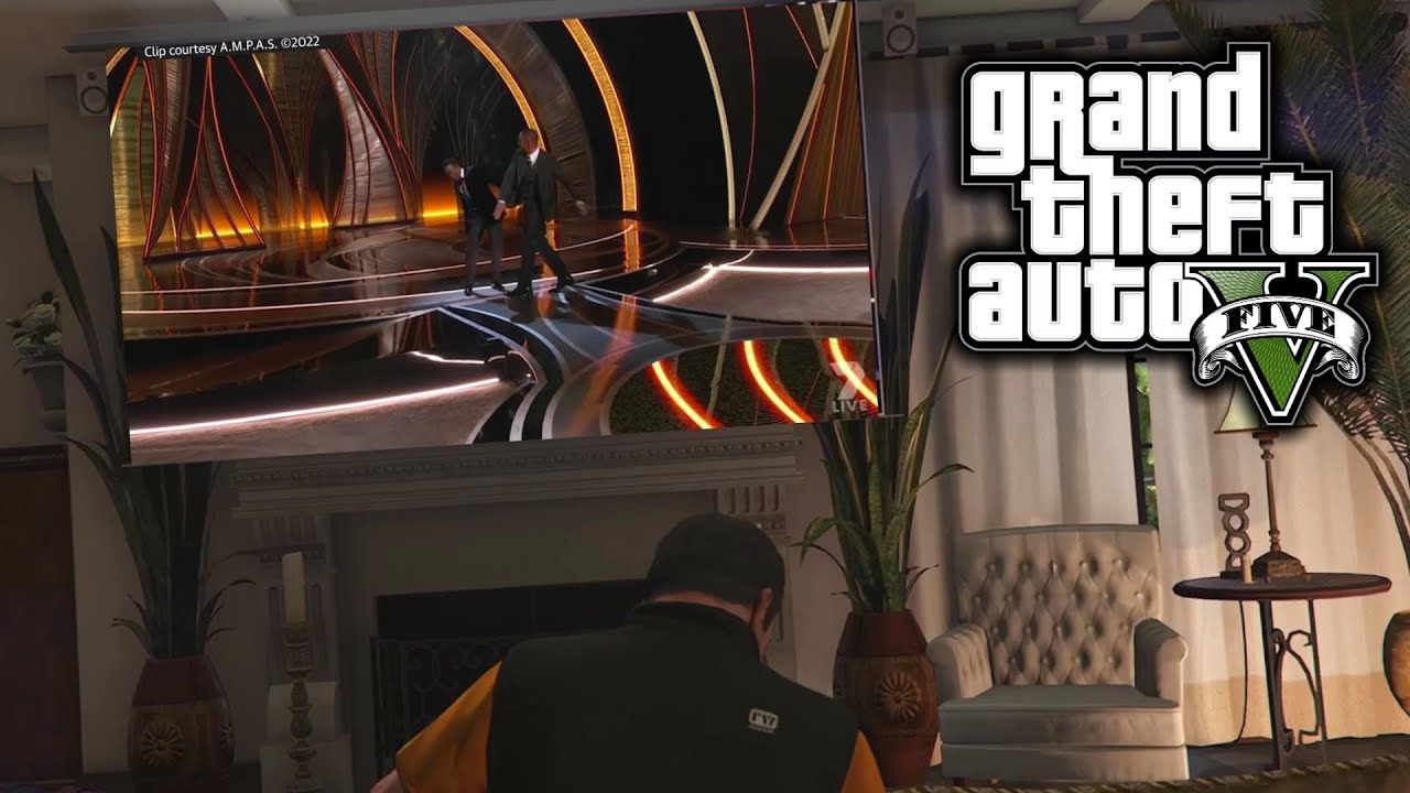 Michael Watches The Will Smith Slap in GTA 5 - YouTube