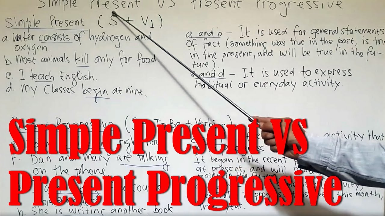 Simple Present VS Present Progressive - YouTube
