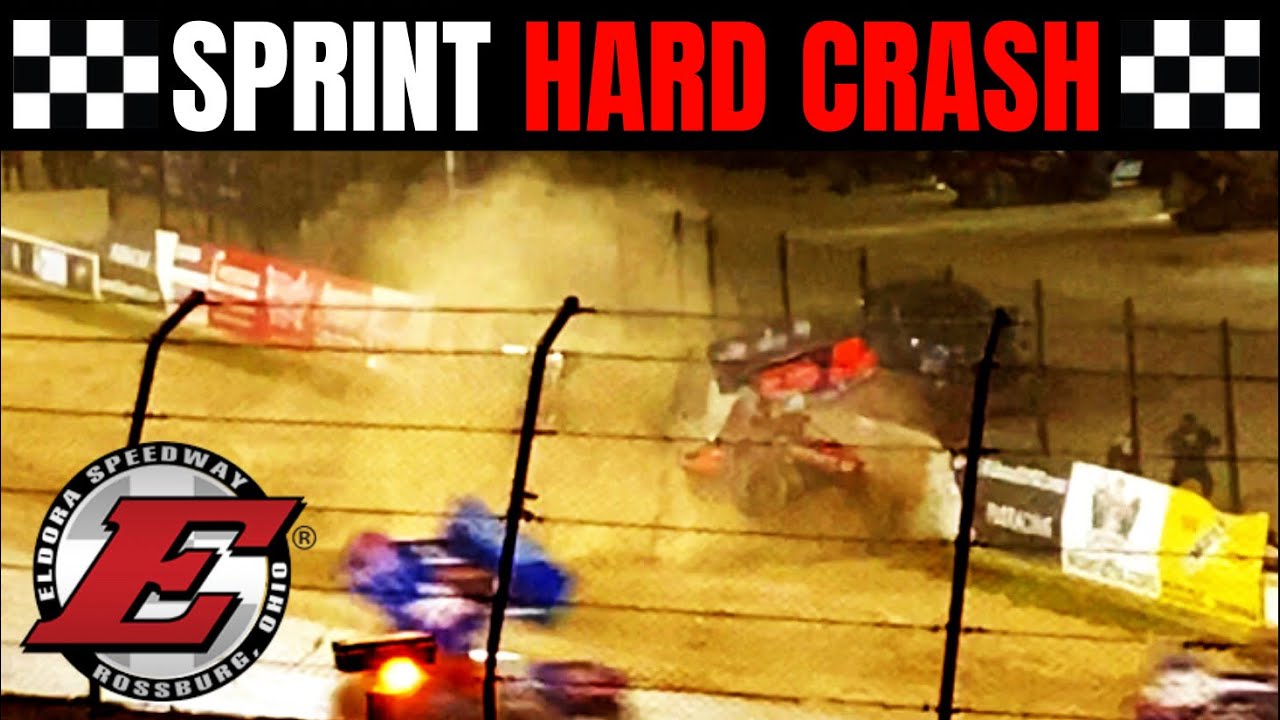 Sprint car HARD Crash Into the Inside Wall at Eldora Speedway - YouTube