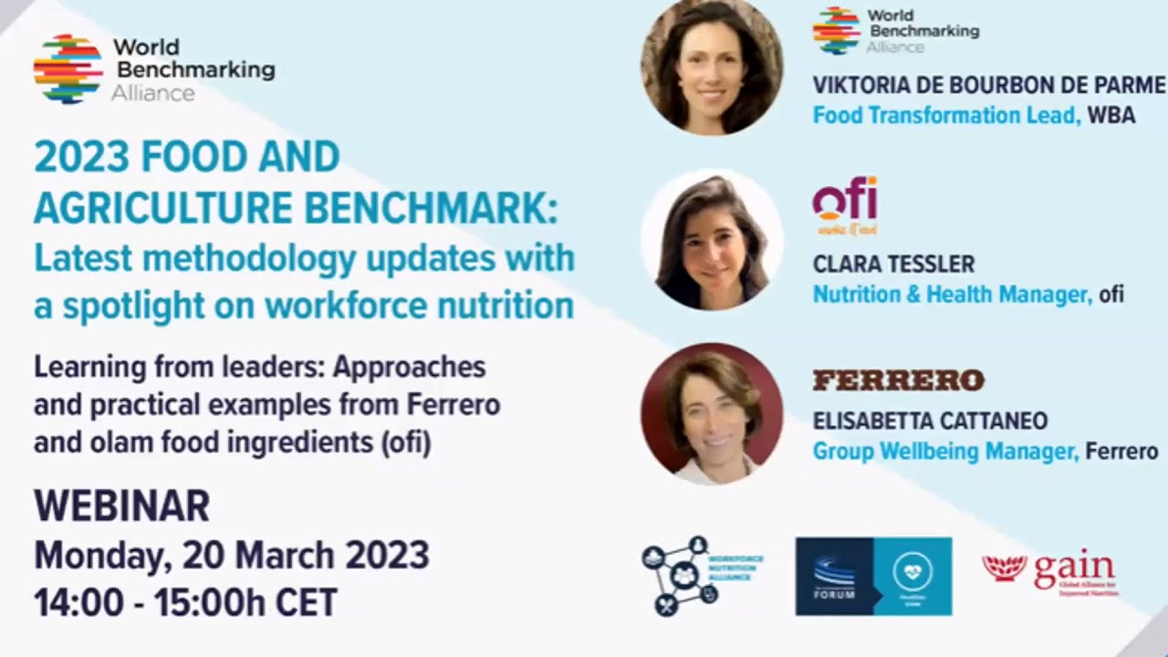 Webinar - 2023 Food and Agriculture Benchmark, Workforce Nutrition ...