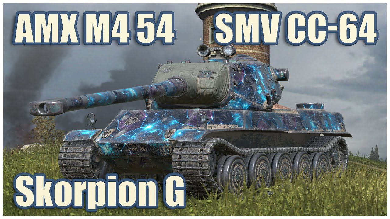 AMX M4 mle. 54, SMV CC-64 & Skorpion G • WoT Blitz Gameplay - YouTube