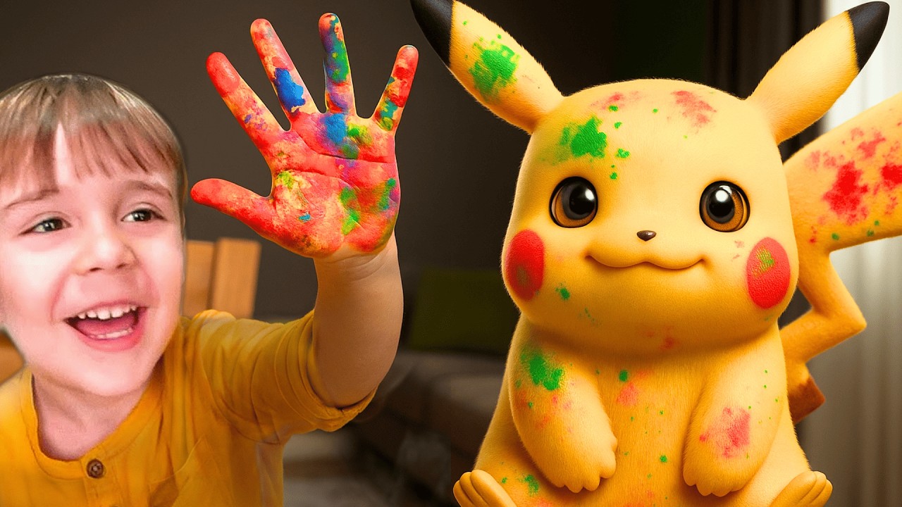 PINTANDO a PEPPA PIG e o PIKACHU com as MÃOS! - Brancoala Kids - YouTube