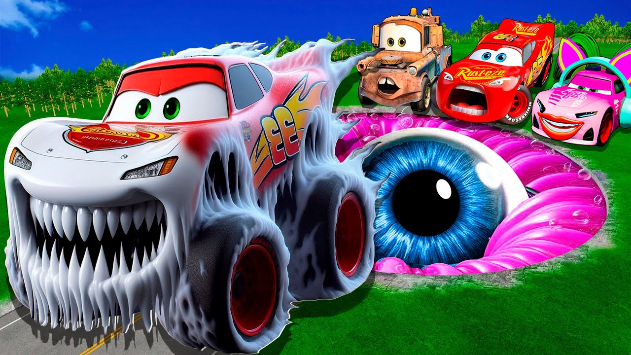 Ghostly Pit Transform In Beast Lightning McQueen & Big & Small Pixar ...