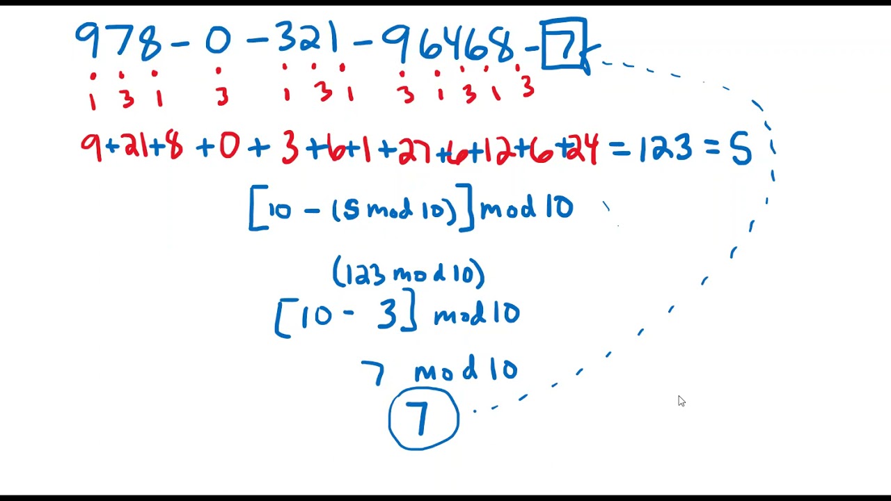 ISBN 13 Check Digit And Modulus YouTube