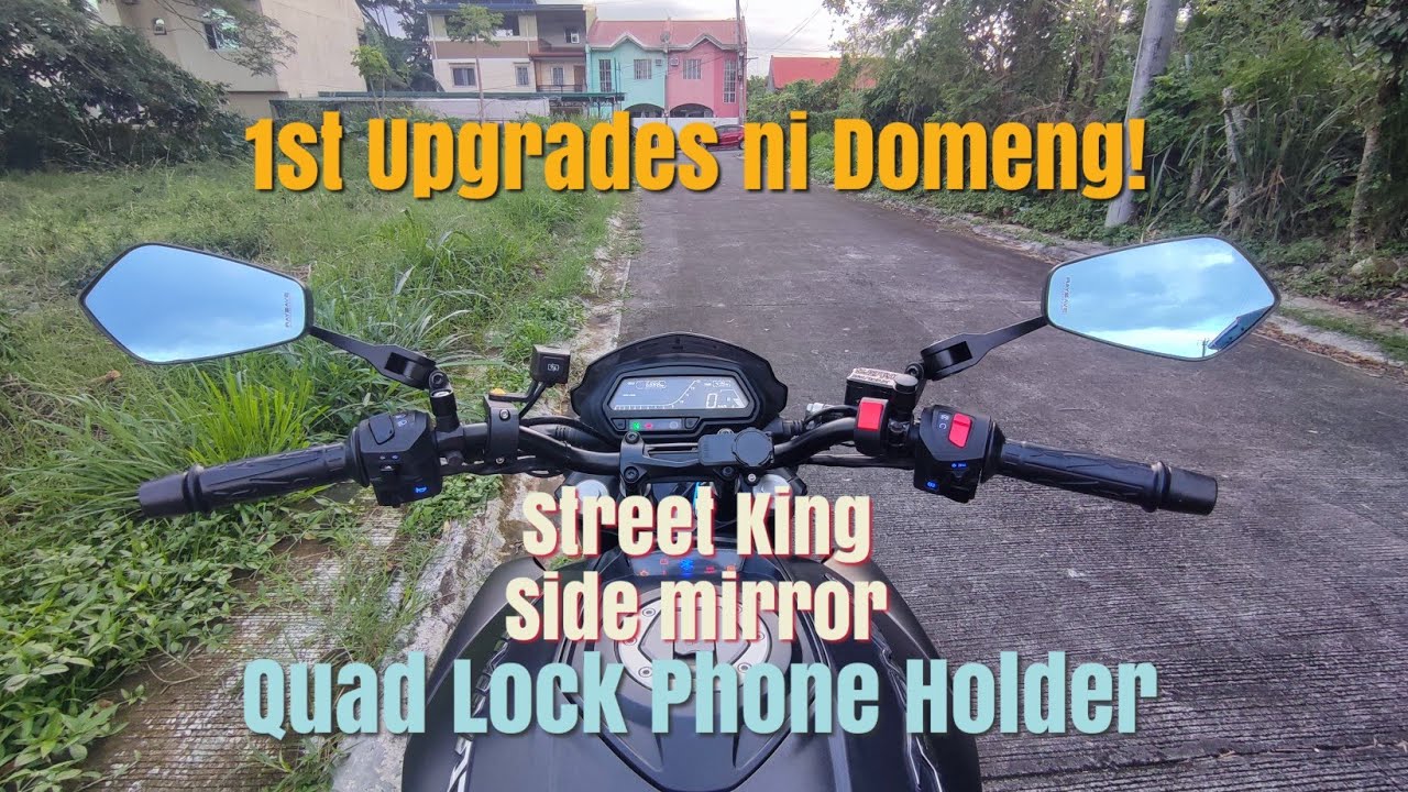 Dominar 400 x Street King Side Mirror x Push Lock Phone Holder. - YouTube