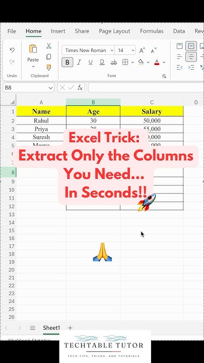 Excel Trick: Extract Only The Columns You Need‼️ CHOOSECOLS Function in Excel #Excel # ...