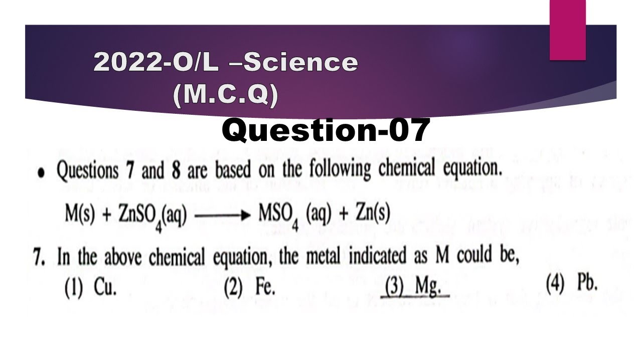 2022/OL/Science/mcq/Question -07 - YouTube