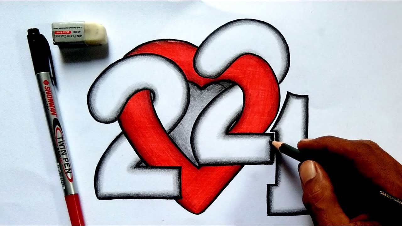 How to draw 2021 - Happy new year 2021 - Drawing 2021 3D - graffiti ...