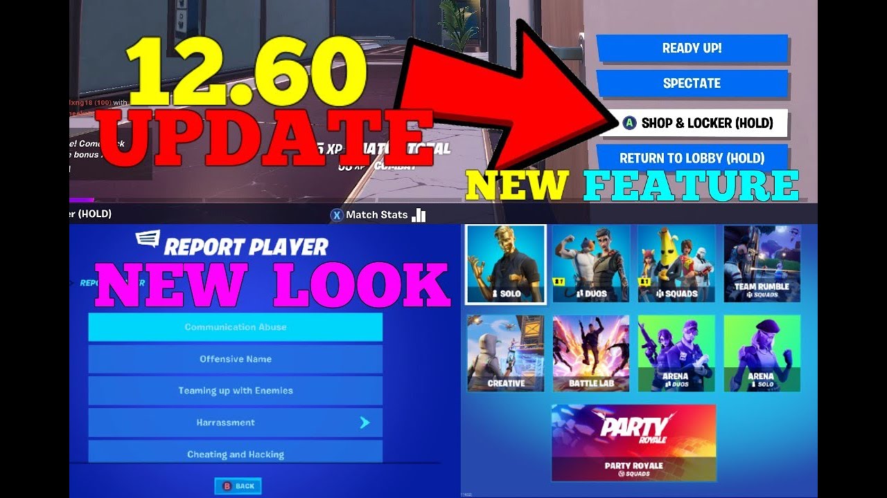 Fortnite New 12.60 Update New Menu and New Features - YouTube
