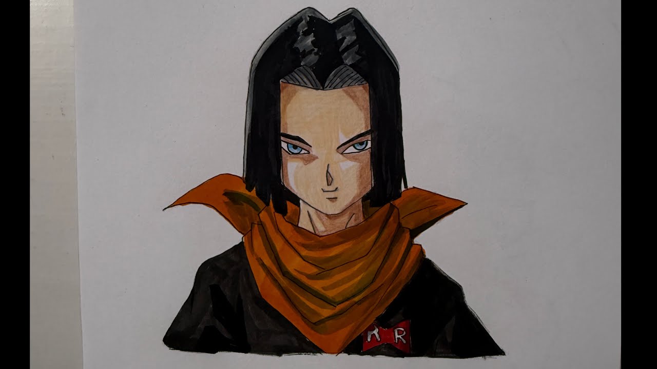 Android 17 Drawing || How to Draw Android:17 Full Body Step by Step ...