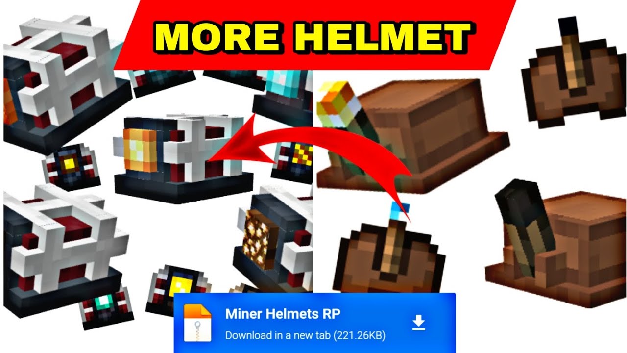 MINER HELMET ADDON FOR MINECRAFT POCKET EDITION | HELMET MINECRAFT - YouTube