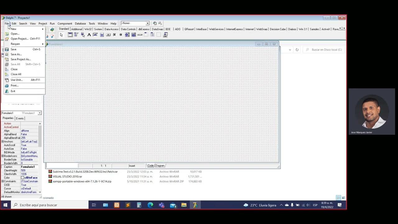 Administracion de Base de Datos - Crear Proyecto y Abrirlo en Delphi 7 ...