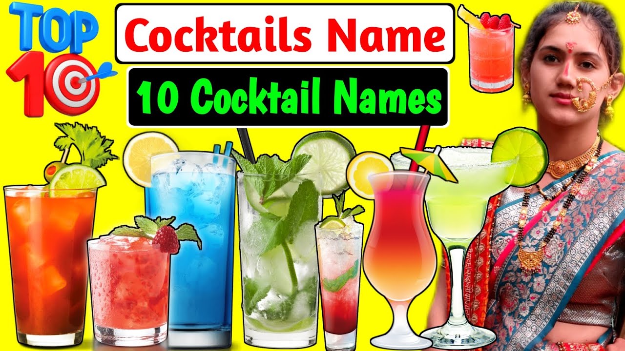Top 10 Most Popular Cocktails Name! Alcoholic Drinks List! Cocktails ...