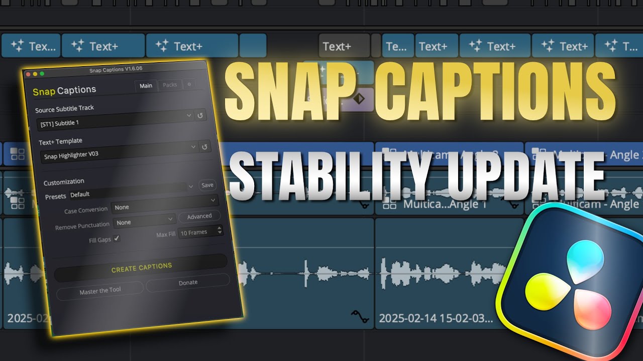 Snap Captions Update - And other exciting news for word by word captioning in Resolve - YouTube