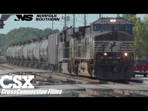CSXT B634-11 Empty Unit Tank Train Heads NB Through Fay NC W/NS 4694 AC44C6M & NS 754 ES40DC ...