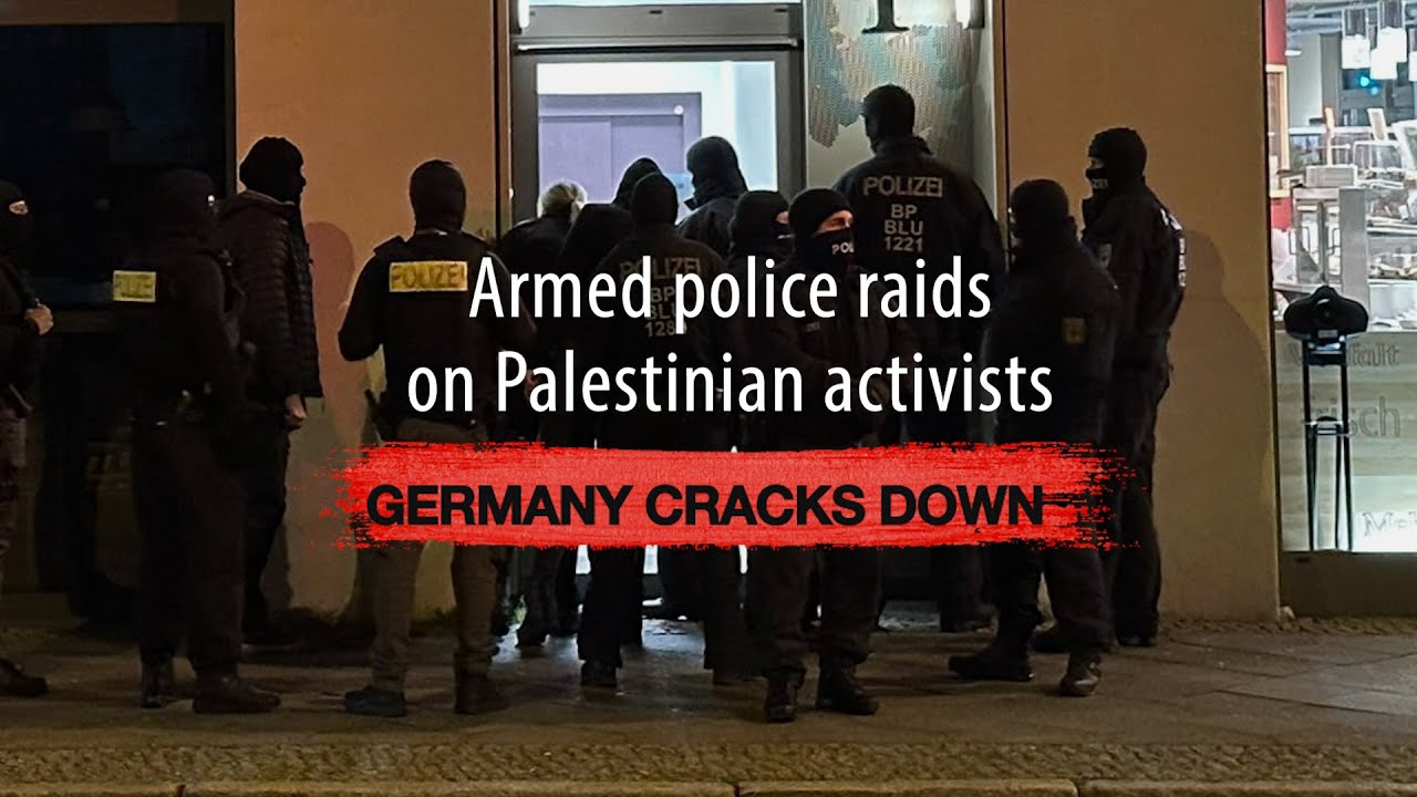 Germany cracks down: Armed police raids on Palestinian activists - YouTube