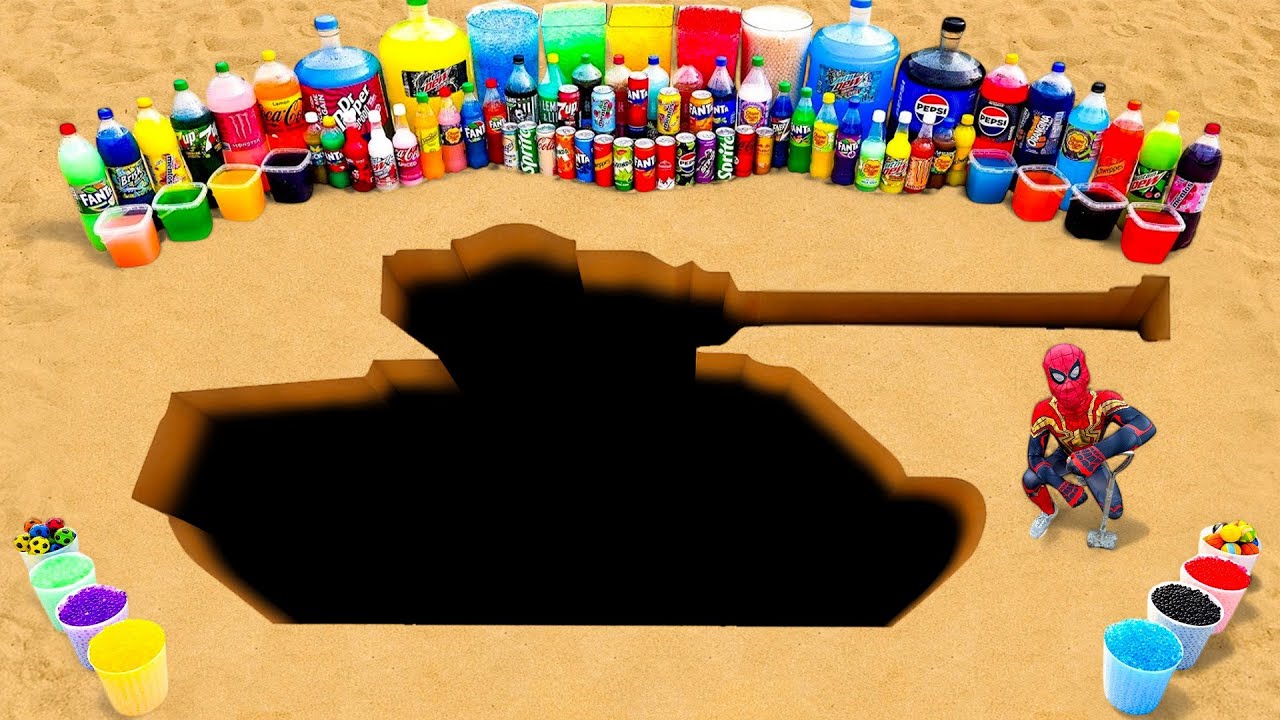 How to make Tank with Orbeez, Giant Balloons Fanta, Pepsi, 7up, Mtn Dew ...
