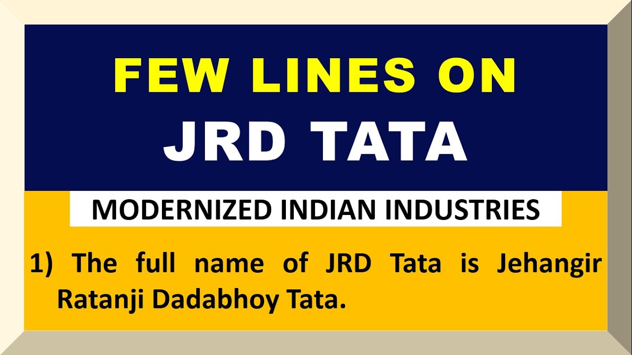 Few Lines on JRD Tata in English | 10 Lines on JRD Tata | About JRD ...