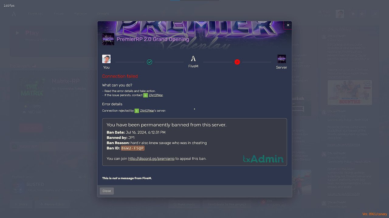 Banned for Cheating | Premier RP (FiveM Montage) - YouTube