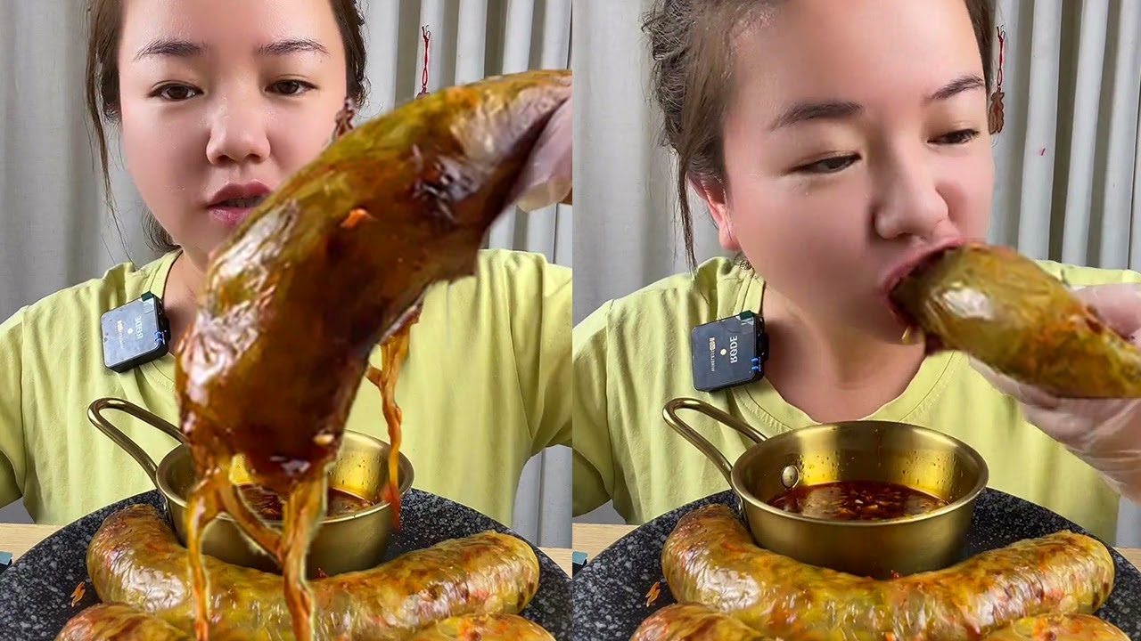 Eating Asmr Spicy Food，Sausage - YouTube