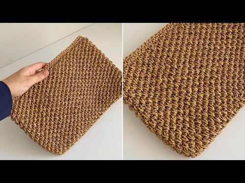 Hasır Örgü Clutch Çanta Yapımı Kağıt İple😍👌