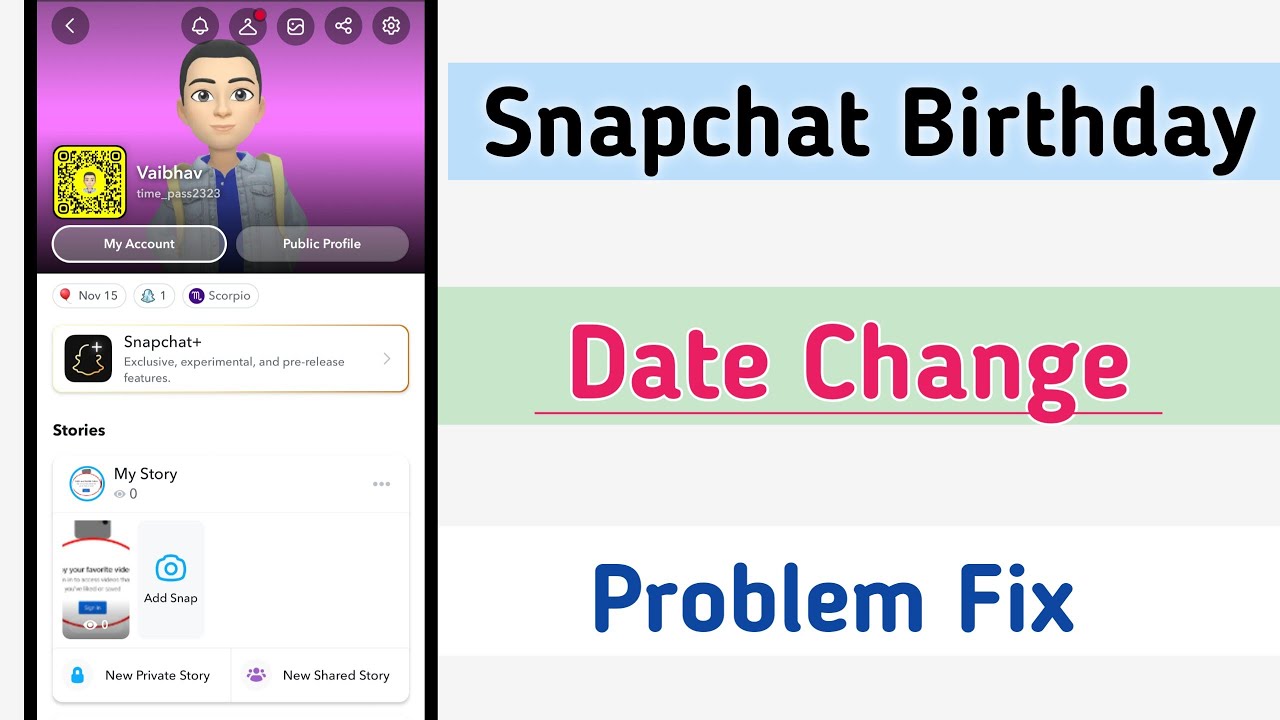 Snapchat Birthday Date Change Problem Solve - YouTube