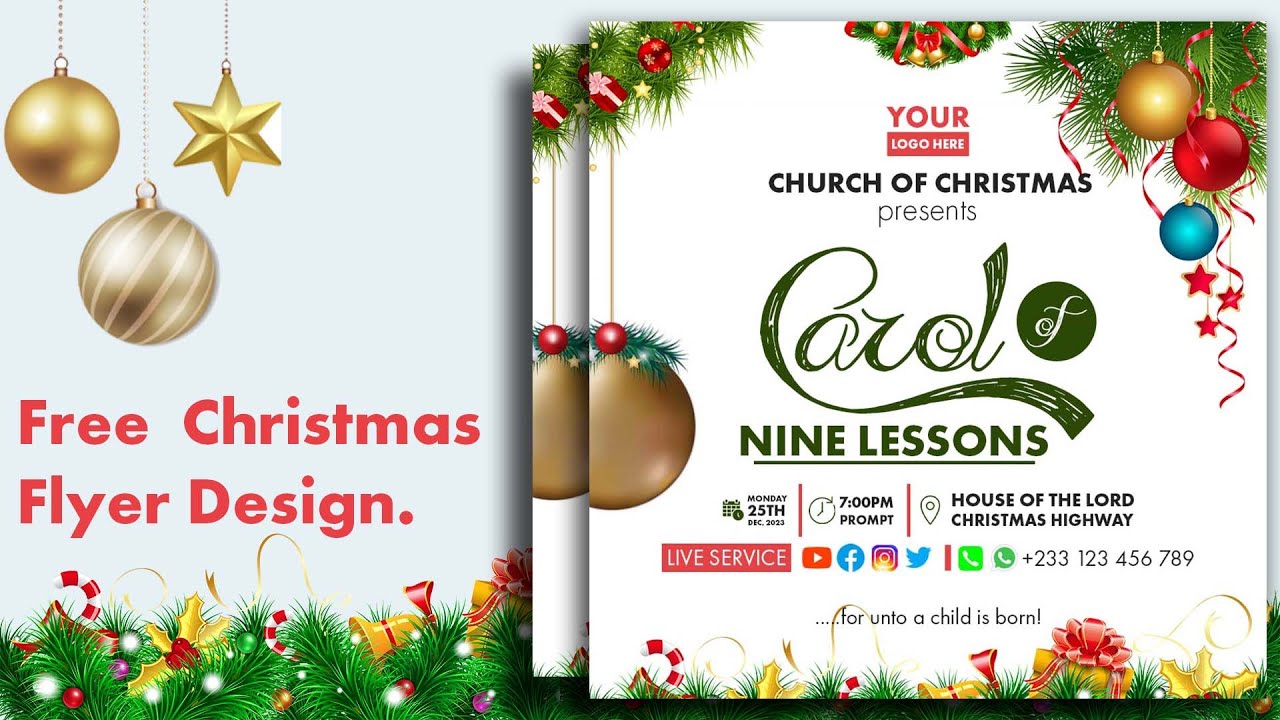How To Design A Christmas Flyer - YouTube