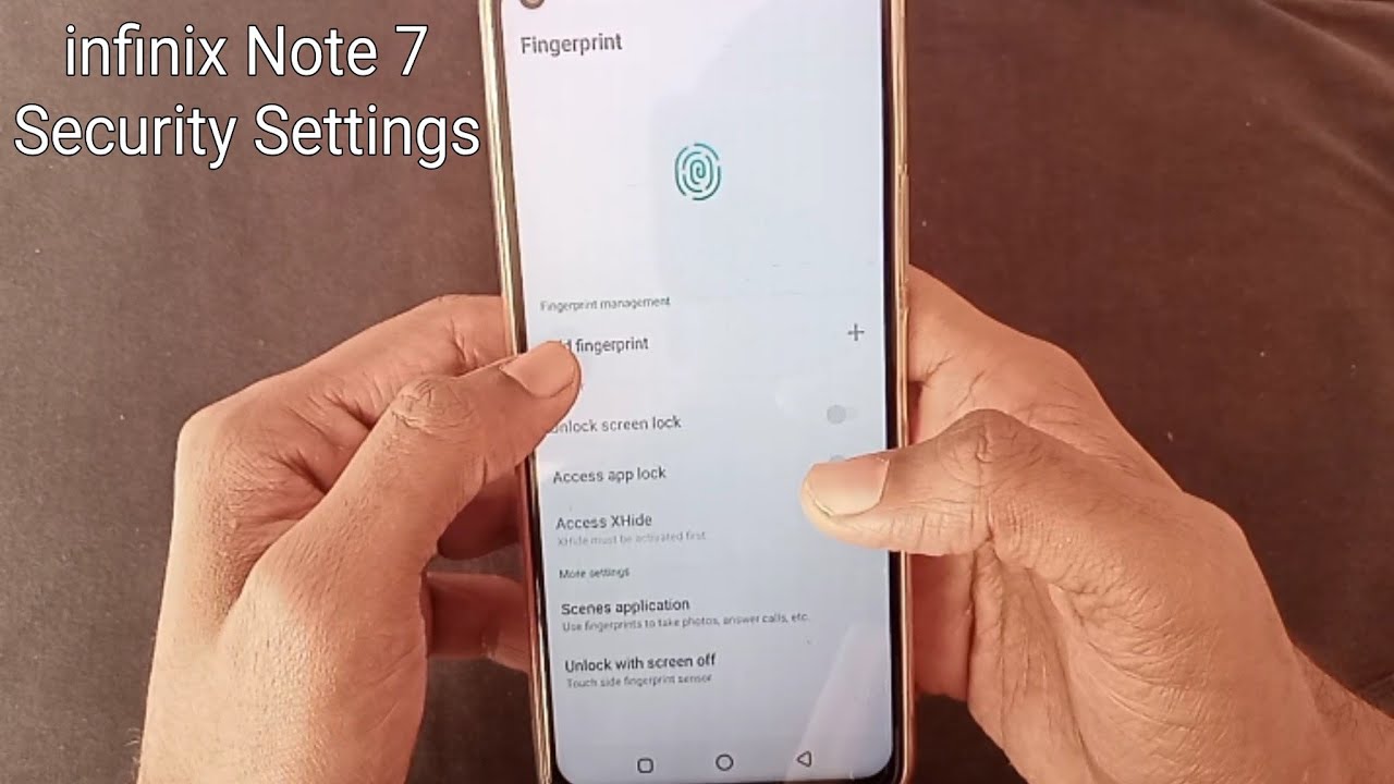 infinix Note 7 Lock Screen, Fingerprint & Face Unlock Settings - YouTube