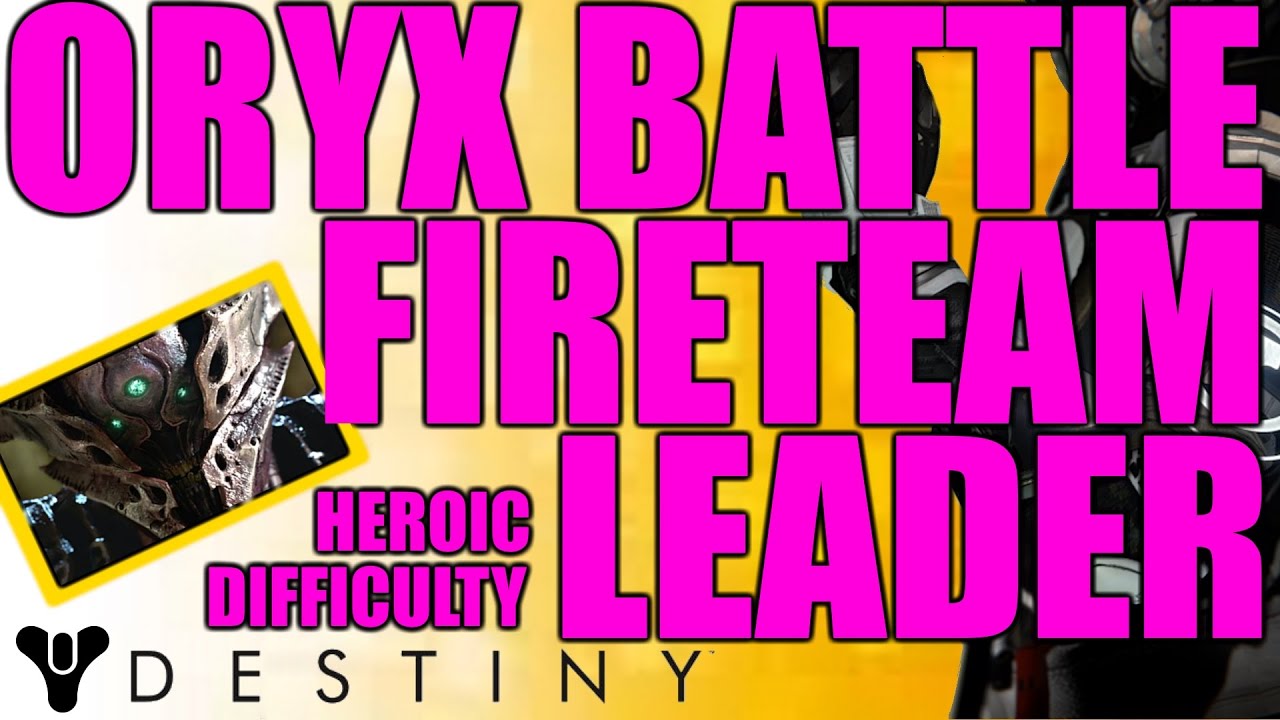 BUZZ AS FIRETEAM LEADER - Oryx Heroic Difficulty - Destiny: The Taken ...