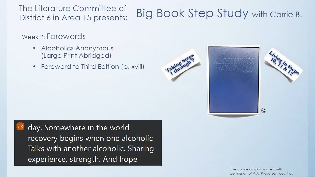 Big Book Step Study by Carrie B. (week 2) - YouTube