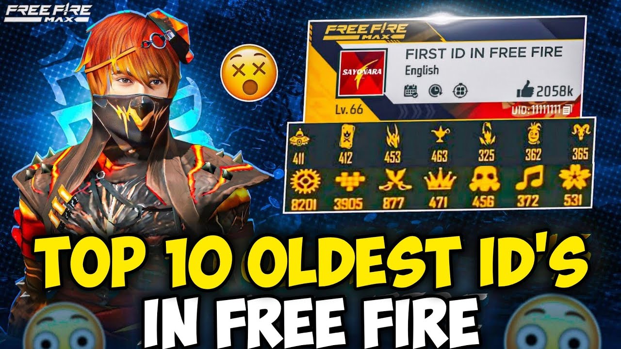 💥அடேய்🔥TOP 10 OLDEST ID IN FREE FIRE 🥳 FIRST ID'S IN FREE FIRE |Tomie ...