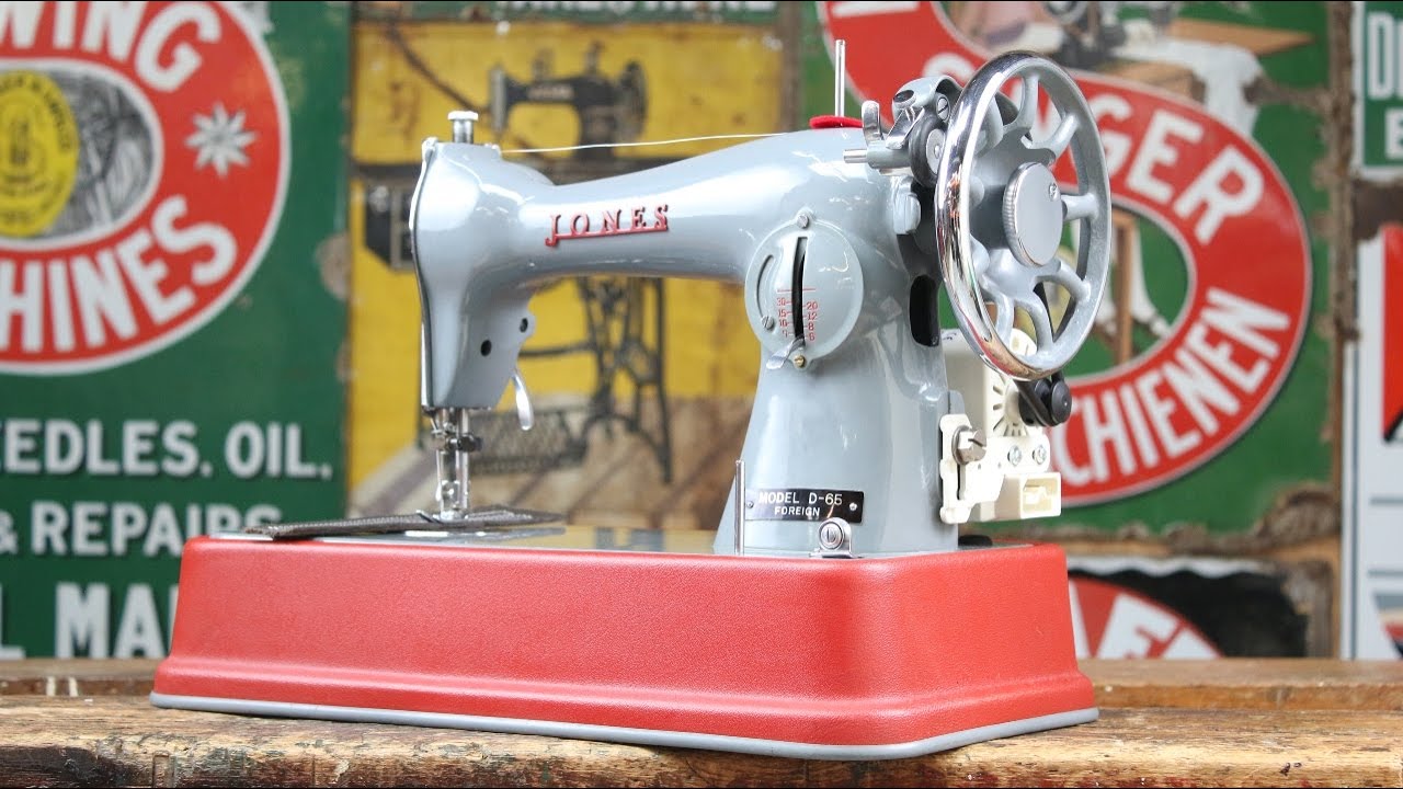 Demonstrating a Jones Brother Heavy Duty Sewing Machine - YouTube