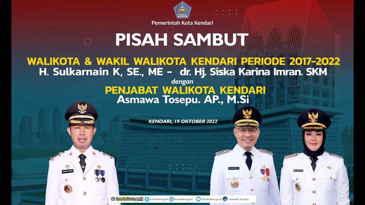 LIVE : PISAH SAMBUT WALIKOTA & WAKIL WALIKOTA KENDARI 2017 - 2022 ...