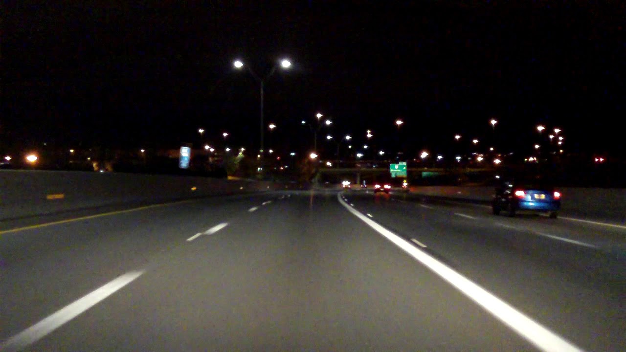 Clark Freeway (Interstate 490) eastbound (Night) - YouTube
