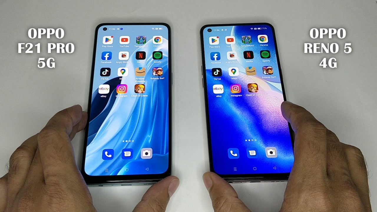 SPEED TEST Oppo F21 Pro 5G Vs Oppo Reno 5 4G - YouTube