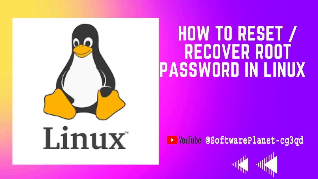 FORGOT ROOT PASSWORD IN LINUX - YouTube