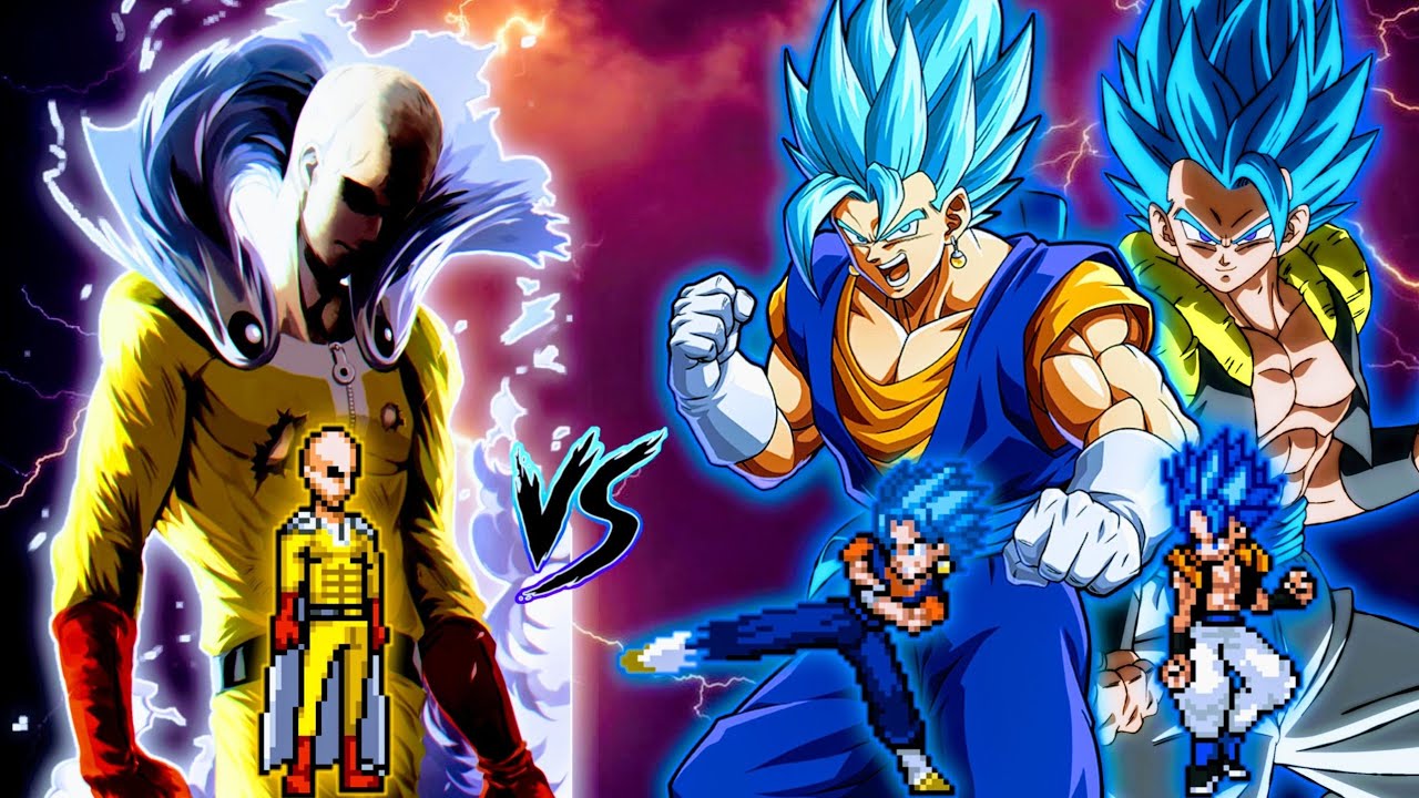OMG | Accurate Saitama Serious Mode VS Gogeta OP(All Form) 7 Vegito SSB ...
