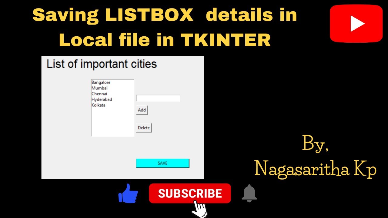 Saving List Box Contents To A Local File Using Asksaveasfile Method In Tkinter Youtube